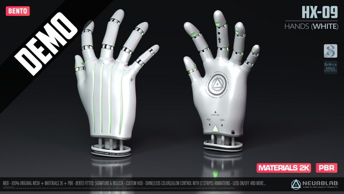 Second Life Marketplace - *DEMO* HX-09 HANDS (WHITE + PBR) (BENTO ...